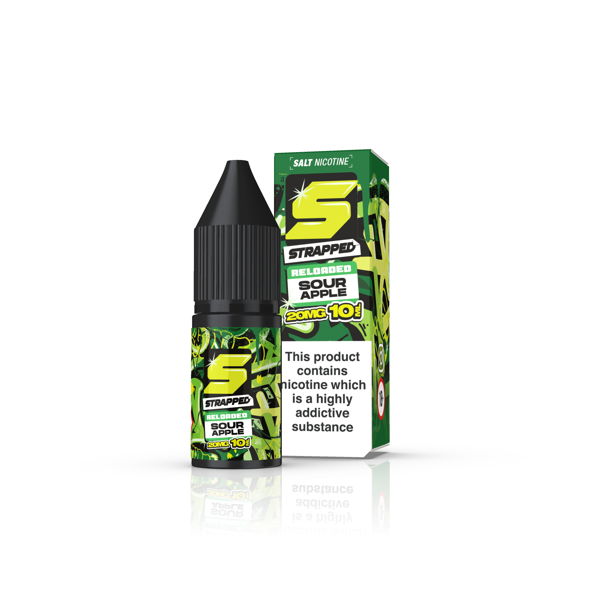 Strapped Reloaded - Sour Apple 10ml 20mg Strapped Reloaded - Sour Apple 10ml 20mg